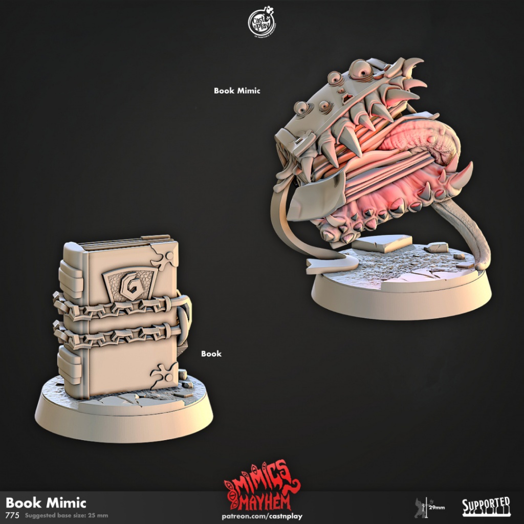 Book Mimic - Mimics Mayhem - Monstrosity Mimic / 32mm scale 3D printed ...