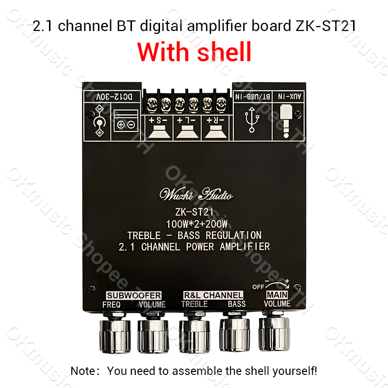 ZK-ST21 แท้ TPA3221 100W*2+200W DC 12-30v รองรับ ปรีไมค์ zk amp แอมป์จิ๋วขับซับ zk3002 zk1602 ...