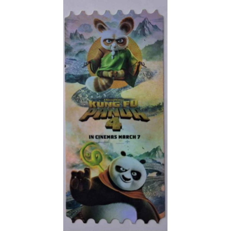 ตั๋ววิบวับ ตั๋วสะสม Kung Fu Panda 4 กังฟูแพนด้า 4 Collectible Ticket ...