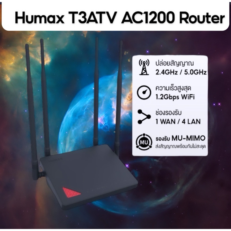 พร้อมส่ง ️สินค้าของใหม่มือ1 Humax Quantum T3ATV2 AC1200 Wi-Fi Dual Band ...