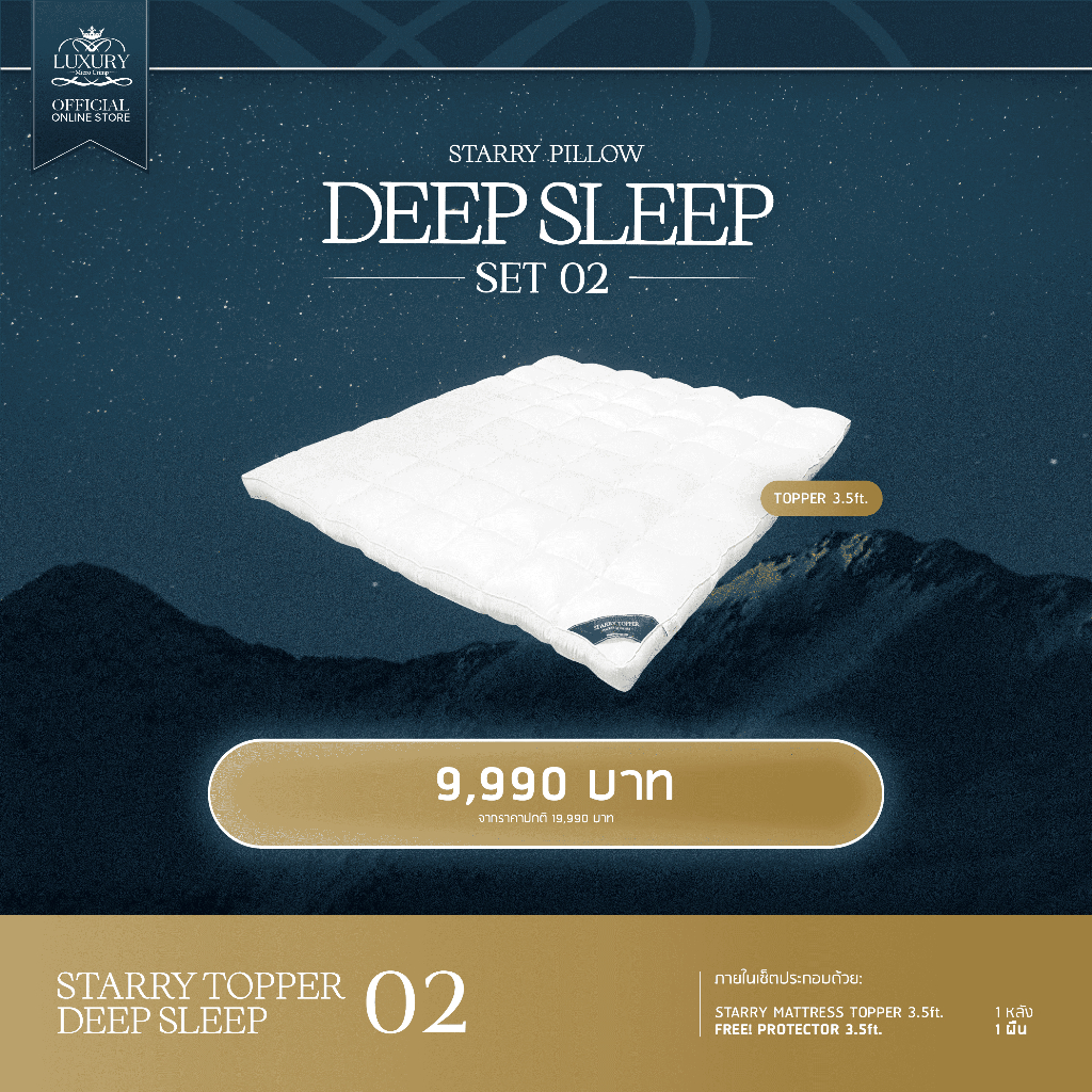 LUXURY PILLOW (Official Store) - DEEP SLEEP SET 02-04 (ชุดสตาร์รี่ดีปสลีป 02-04) | Shopee Thailand