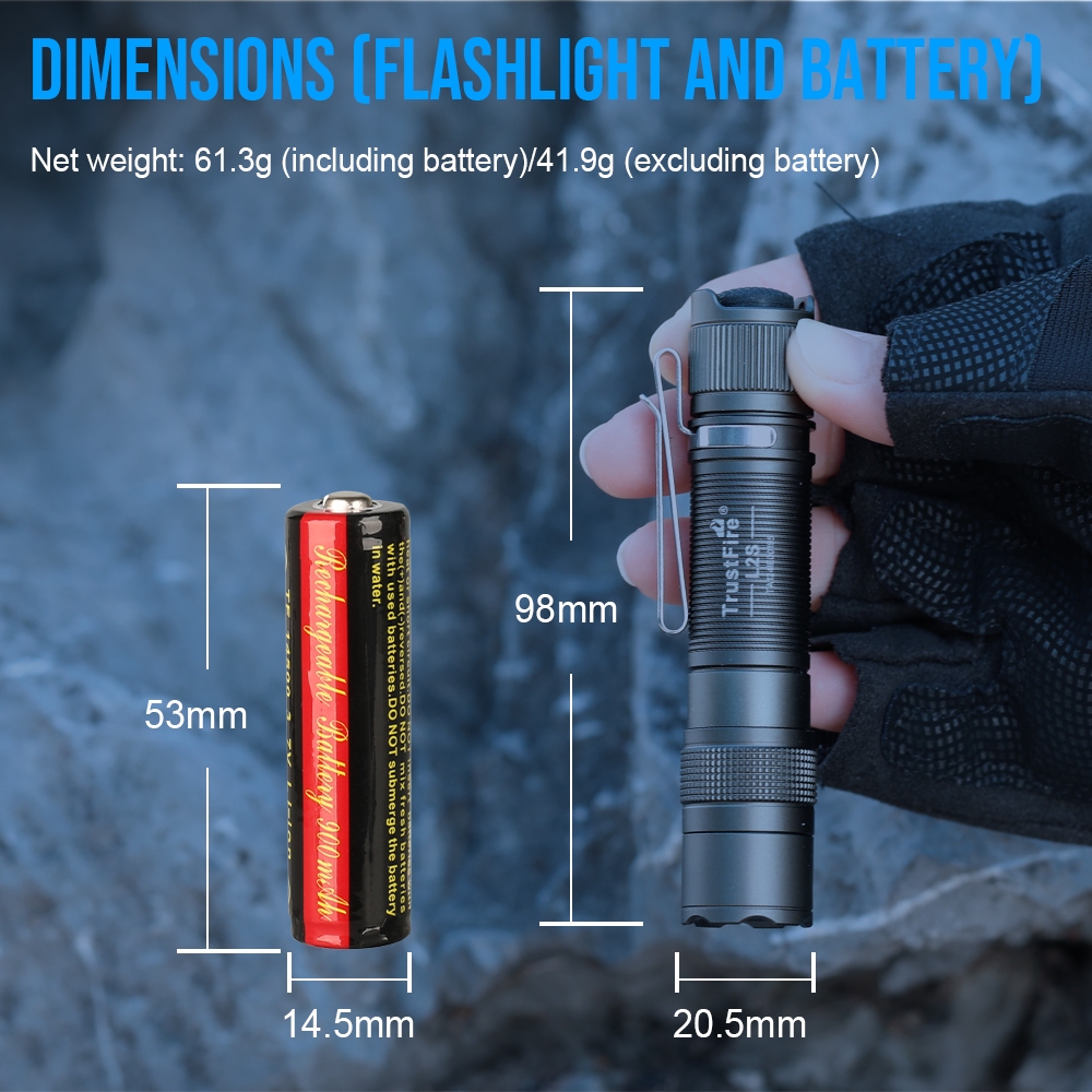 Trustfire L2S LED ไฟฉาย 1050 Lumen ลูเมนที่แข็งแกร่ง กันน้ำ การต่อต้าน ...