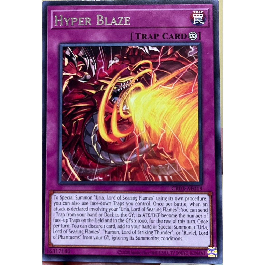 Yugioh Asia-Eng [CR03-AE019] Hyper Blaze (Rare) การ์ดยูกิแท้ถูก ...