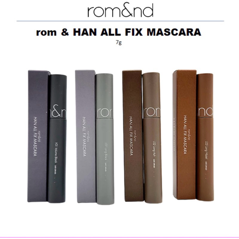แท้ ถูกสุด มาสคาร่า Rom&nd Han All Fix Mascara ของแท้จากเกาหลี Romand ...