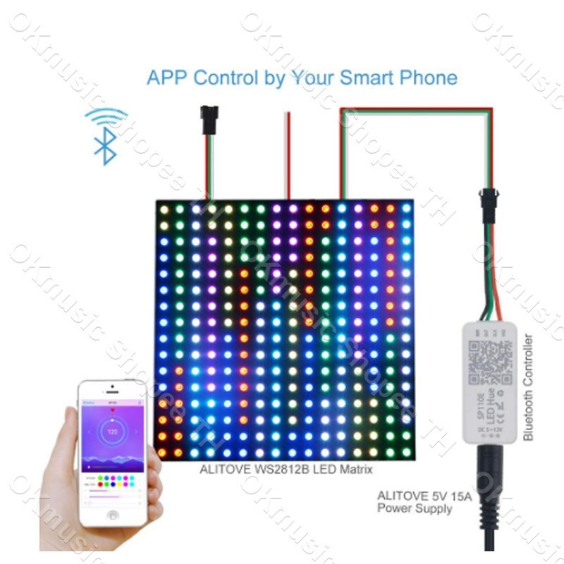 SP110E สไลด์ Light Band โทรศัพท์มือถือ sp110e music controller Bluetooth LED Controller 2811 ...