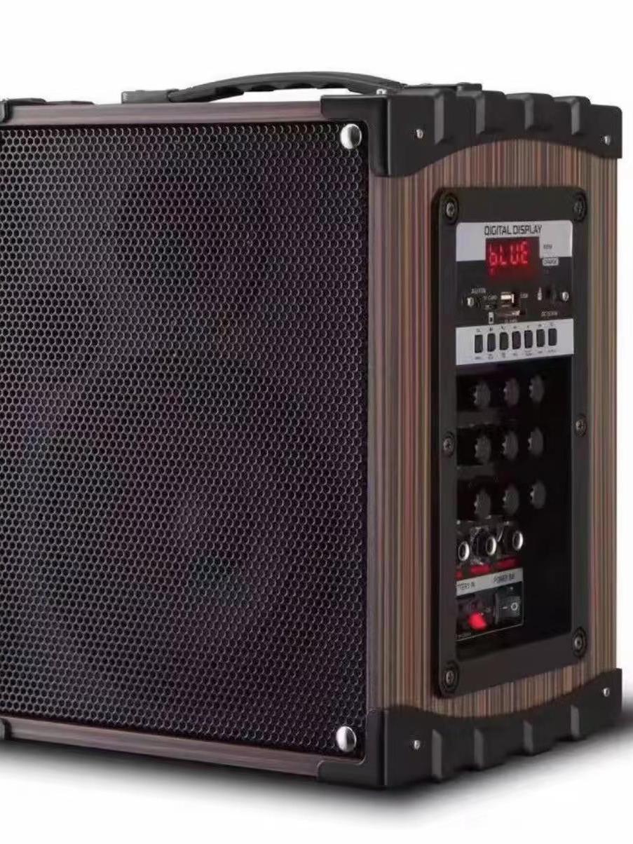 MN35.ลำโพงตู้ไม้ ดอกลำโพง6.5 มีปุ่มปรับครบ เสียบกีตาร์ได้ แถมฟรีไมลค์ ...