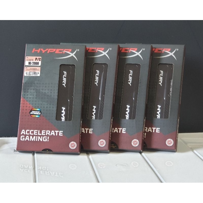 64GB (16GB × 4 (แยกซื้อได้)) DDR4/2666 RAM PC KINGSTON HyperX FURY BLACK (HX426C16FB/16 ...