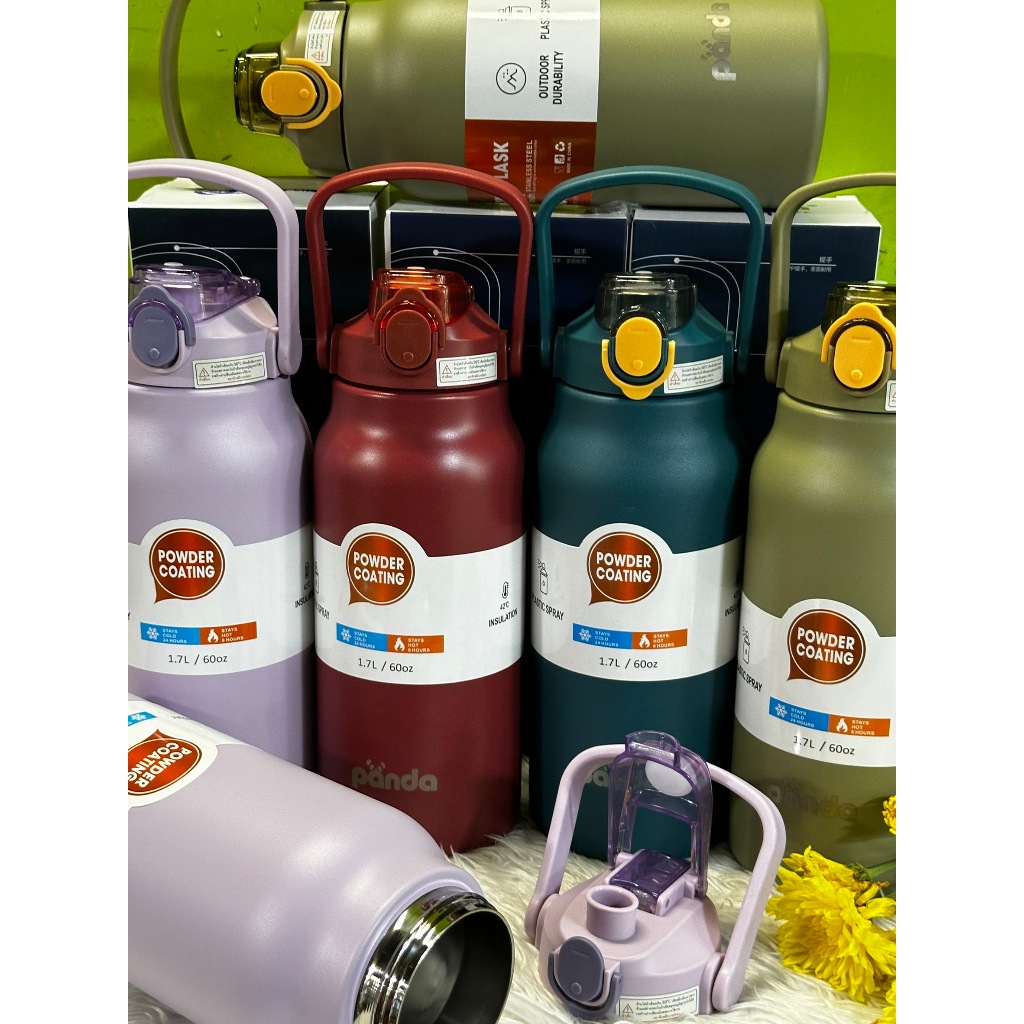 กระบอกน้ำ PANDA รุ่นใหม่ 2 หัวดื่ม 1700 ml แก้วเก็บความเย็น สแตนเลส SUS316 | Shopee Thailand