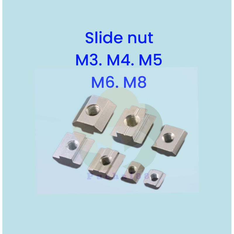 Slide nut สำหรับอลูมิเนียมโปรไฟล์ 20 , 30, 40 mm. ( Pack 10) | Shopee ...