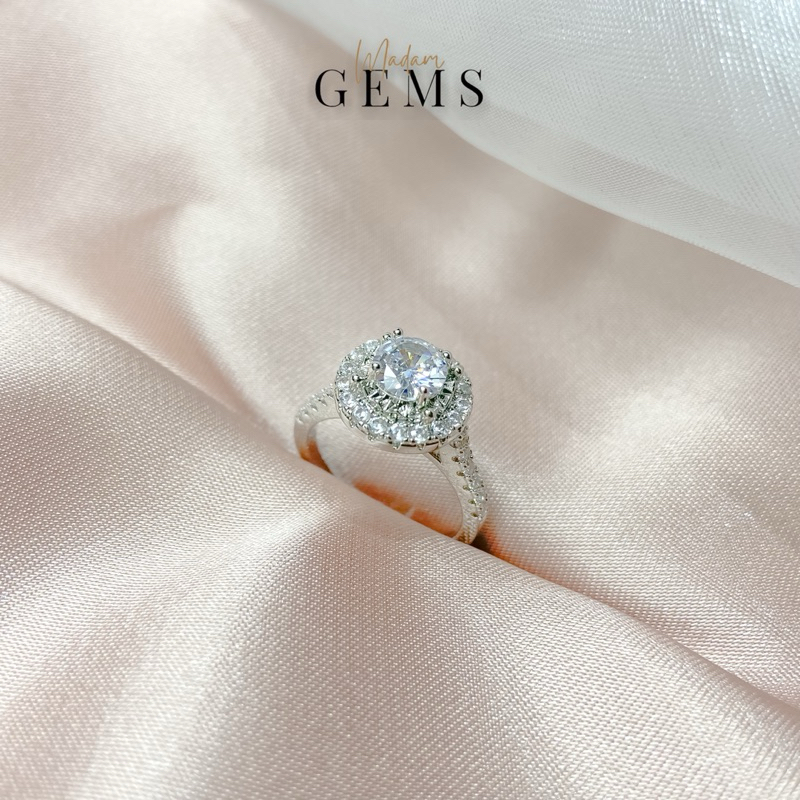 แหวนชูเพชรล้อม 2 ชั้น เสริมบ่าเพชรเดี่ยวเม็ดเล็ก 1 กะรัต รุ่น #MG009 | Shopee Thailand