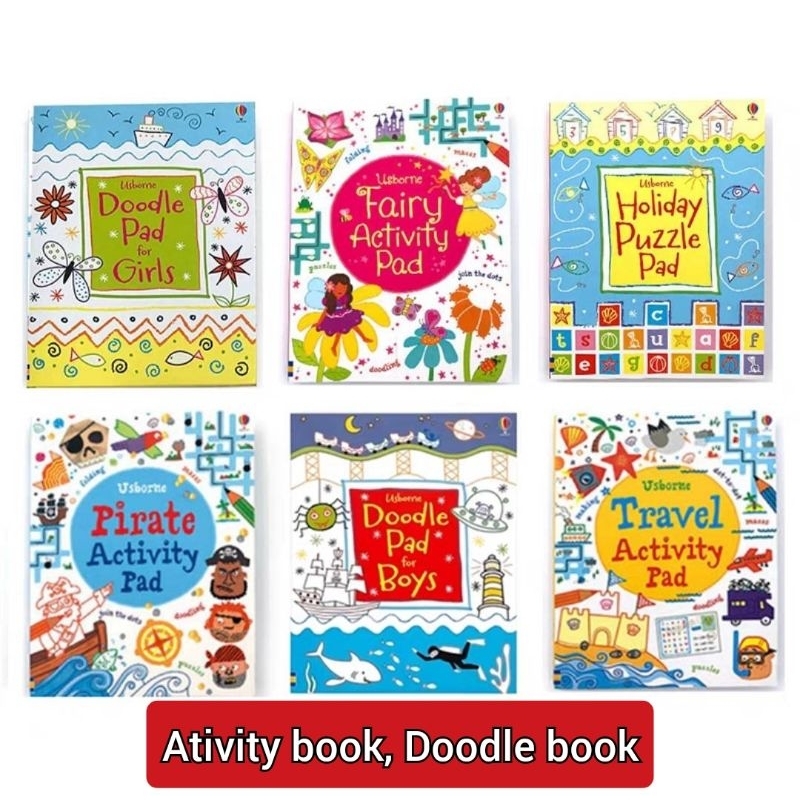 Usborne หนังสือกิจกรรม Activity book Doodle book ฝึกวาดรูป โยงเส้น จับ ...