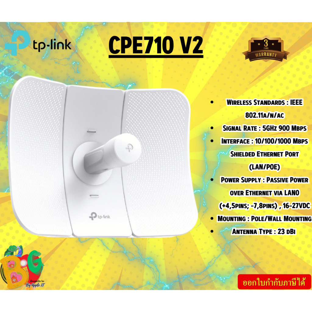 TP Link (CPE710-WH) AC900 (5GHz) 23dBi Access Point Outdoor 5GHz 900 ...