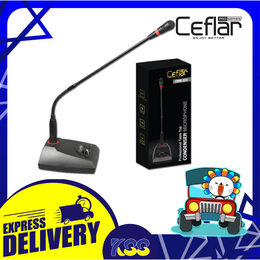 ไมค์โครโฟนตั้งโต๊ะ CEFLAR CONDENSER MICROPHONE รุ่น CMM-024 ก้านยาว ...