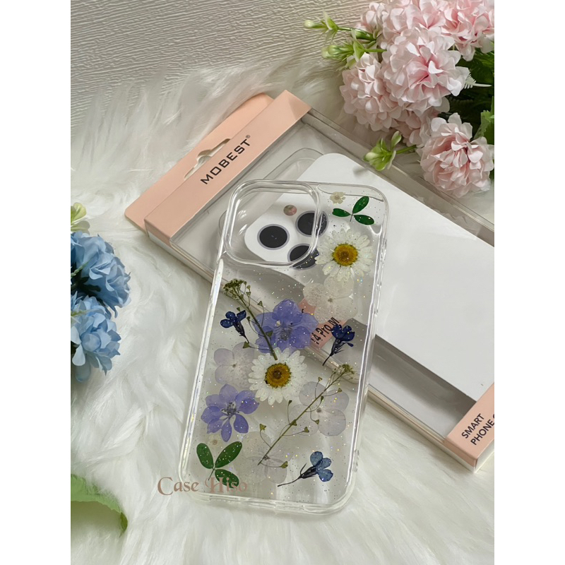 Case Mobest เรซิ่นกากเพชรดอกไม้จริง สำหรับ i phone | Shopee Thailand