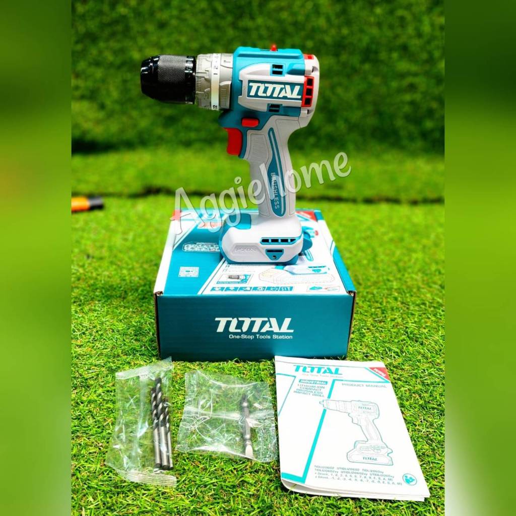 TOTAL สว่านกระแทกไร้สาย 20V. รุ่น TIDLI206021 (ตัวเครื่อง) มอเตอร์ Brushless / 13มม./ สว่านเจาะ ...