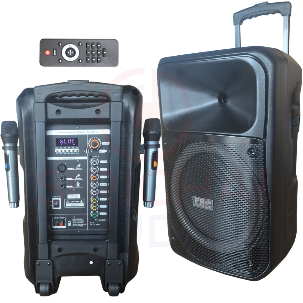 ลำโพงล้อลาก PROPLUS รุ่น UX12 และ UX15 ไมค์คู่ปรับความถี่ แบตในตัว บลูทูธ | Shopee Thailand