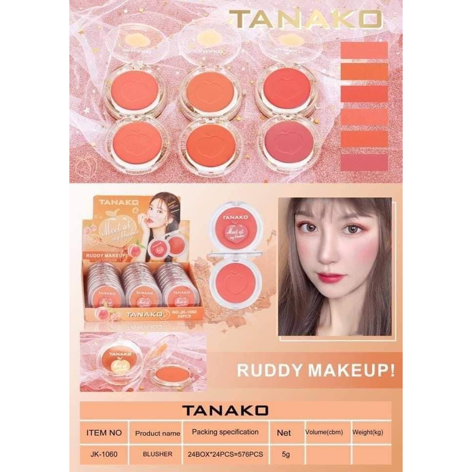 บลัชออนลูกพีช 6สีโทนส้ม 5g. TANAKO Meet at my blusher JK1060 | Shopee ...
