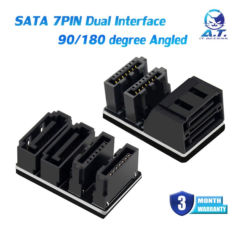 SATA 7PIN Dual interface 90 / 180 Degree Angled Sata Adapter | Shopee ...