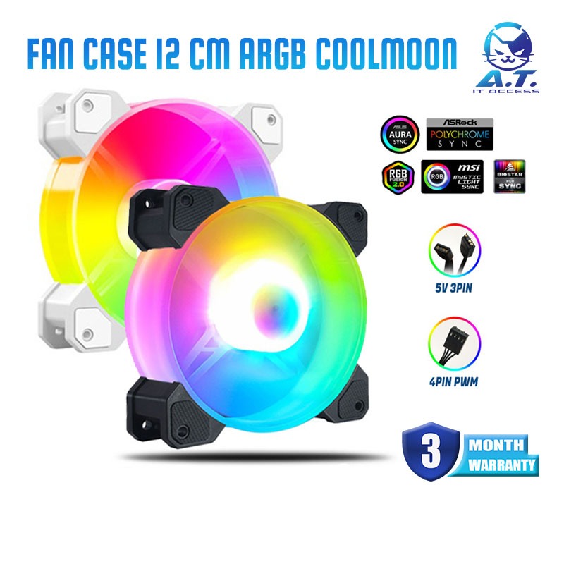 พัดลมเคส COOLMOON MOONSHINE ARGB Fan Case 12 CM. | Shopee Thailand