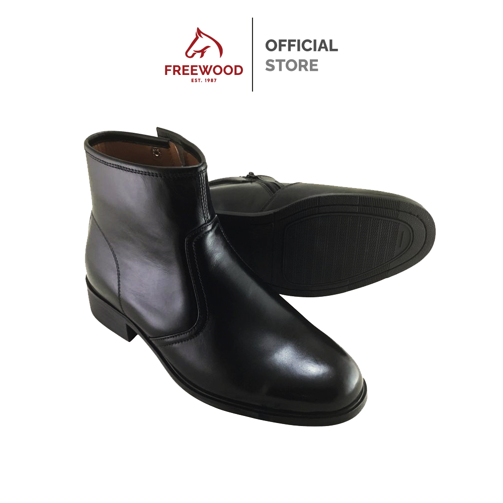 FREEWOOD BOOTS รองเท้าบูท หนังวัวแท้ รุ่น 64-6542 สีดำ ( BLACK ...