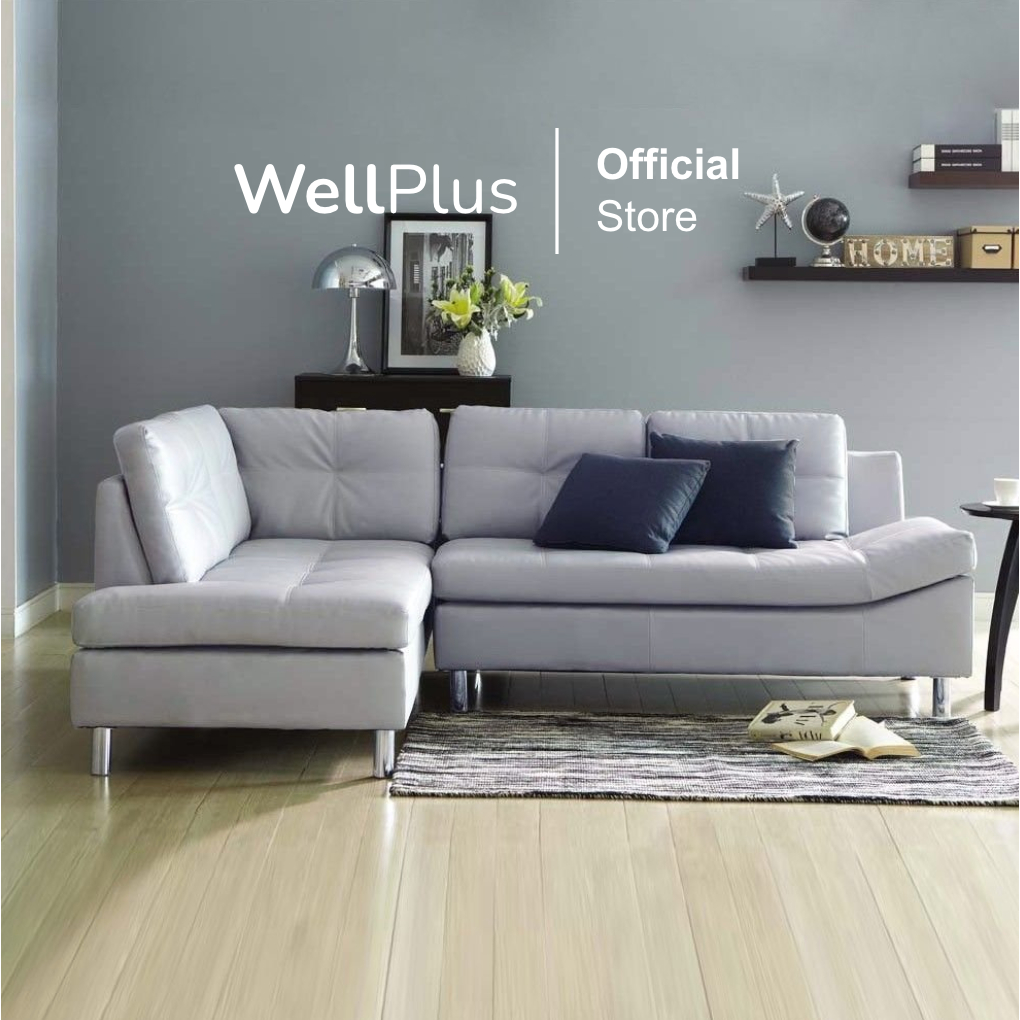 WellPlus โซฟาหนังสังเคราะห์ L-Shape ขนาดใหญ่ หุ้มด้วยหนัง PVC อย่างดี แข็งแรง ทนทาน รุ่น Gala ...