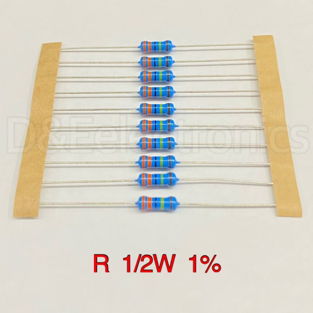 R Resistor ตัวต้านทานขนาด 1/2w 1% ยี่ห้อ Royalohm (จำนวน 10 ตัว) **อ่าน ...