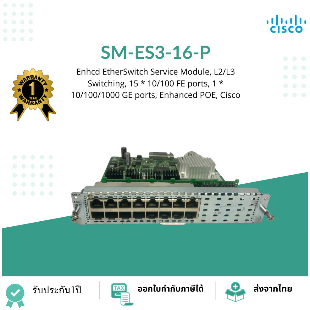 SM-ES3-16-P Router Service Module Enhcd EtherSwitch Service Module, L2 ...