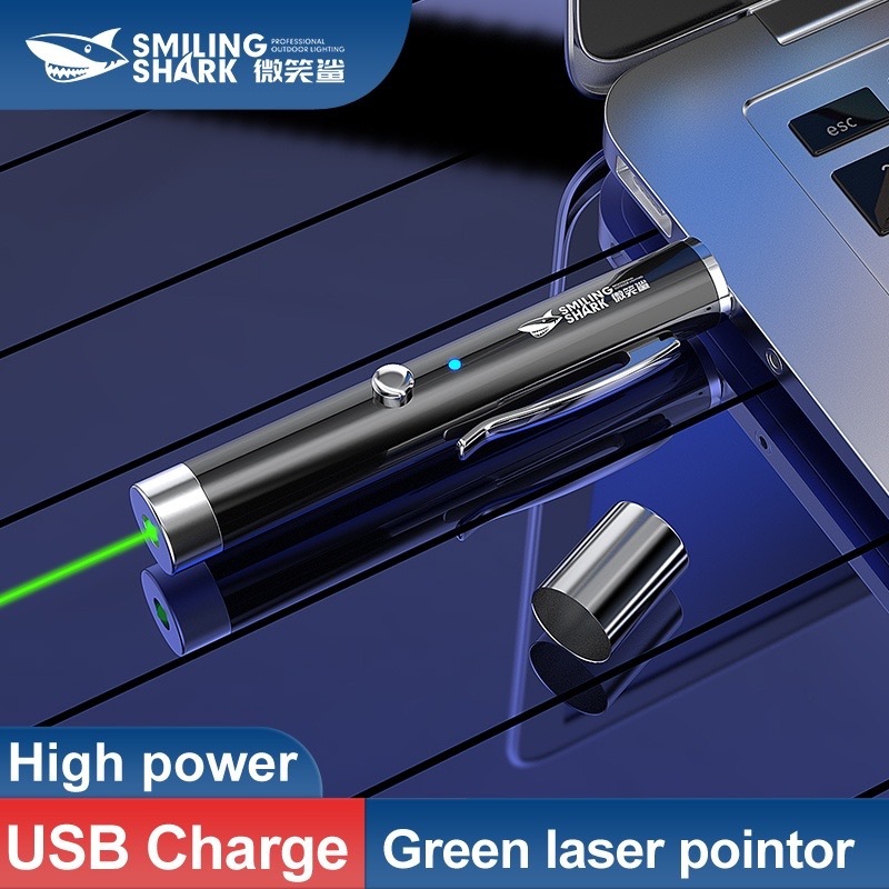 Smilingshark JG0711 laser pointer ปากกาเลเซอร์ แบบพกพา สีแดง สีเขียว เลเซอร์ปากกาเลเซอร์ พอร์ต ...