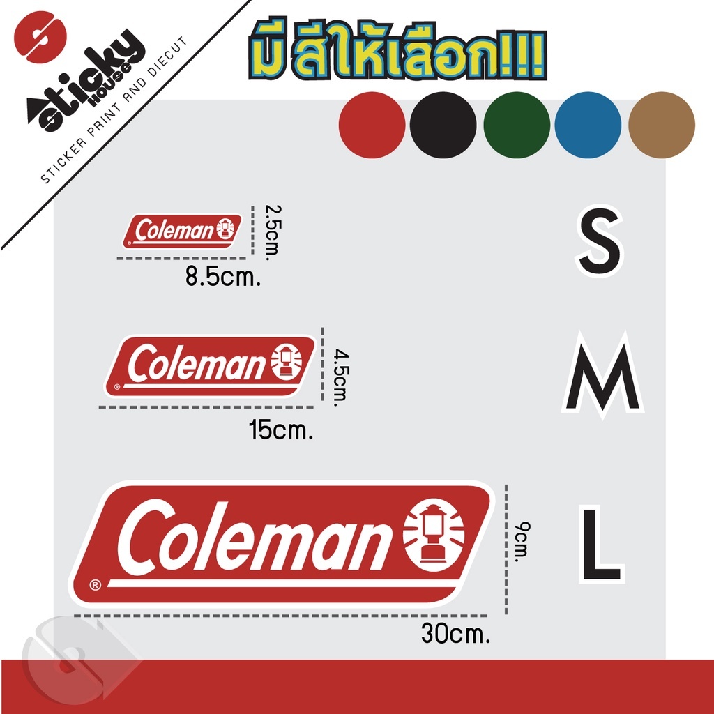 สติ๊กเกอร์แค้มปิ้ง ลาย coleman งานพิมพ์ 3M ติดได้ทุกที่ กันน้ำกันแดด ได ...