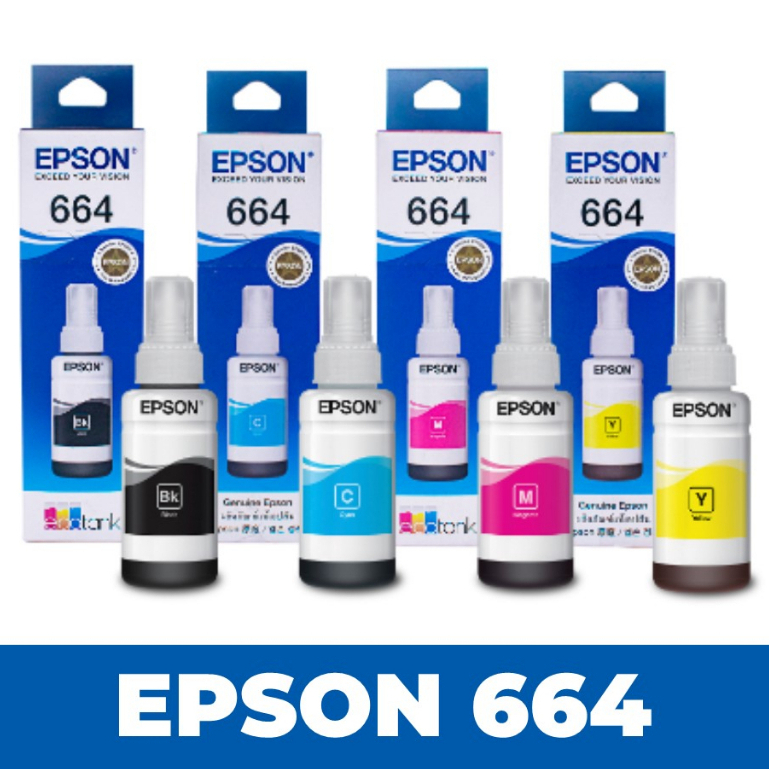 (มีกล่องอย box) Epson 664 ใช้กับพริ้นเตอร์ EPSON(L100/L110/L120/L210 ...