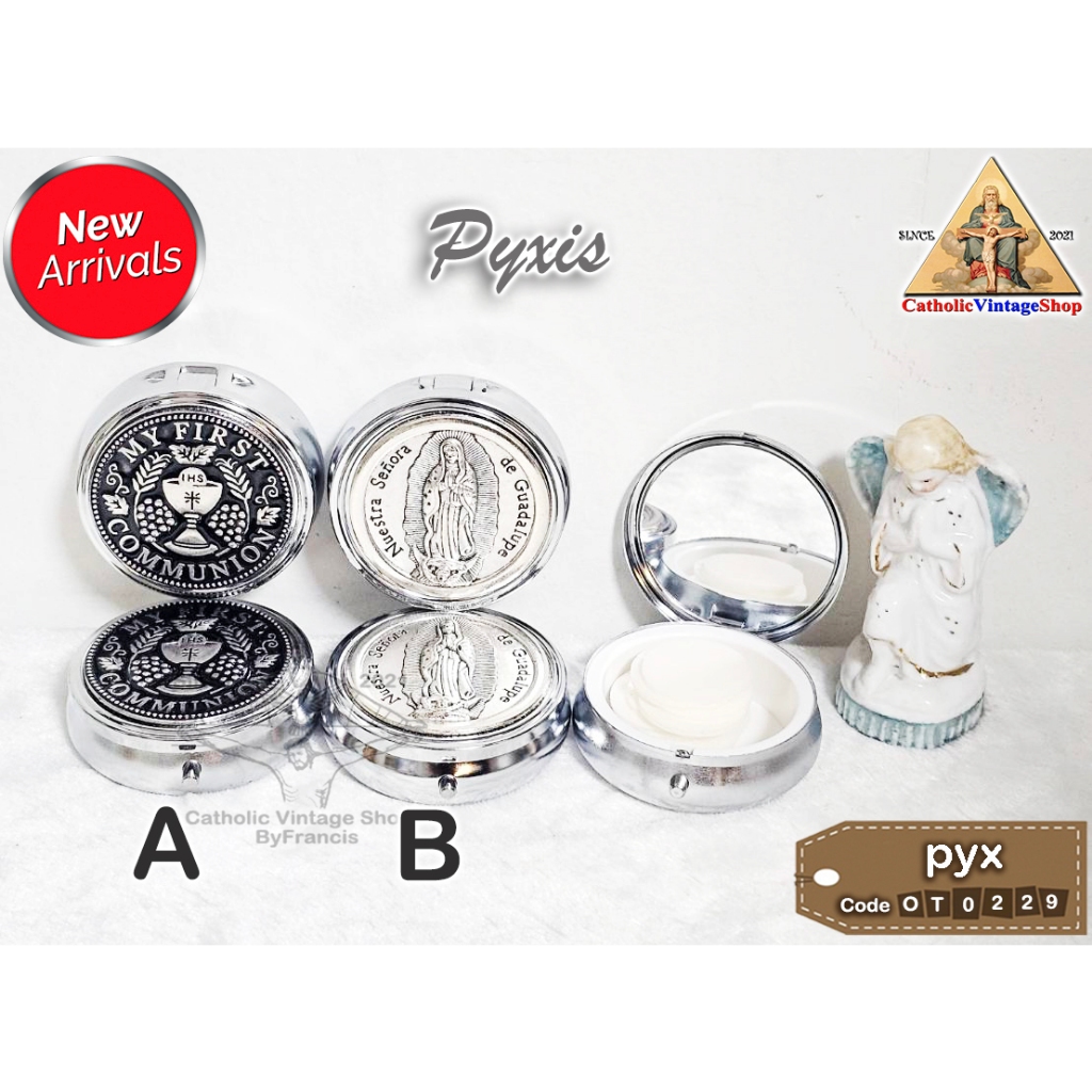 ตลับ ใส่แผ่นศีลมหาสนิท Ciborium Box Pyxis ขนาดพกพา สำหรับบาทหลวงคาทอลิก ...