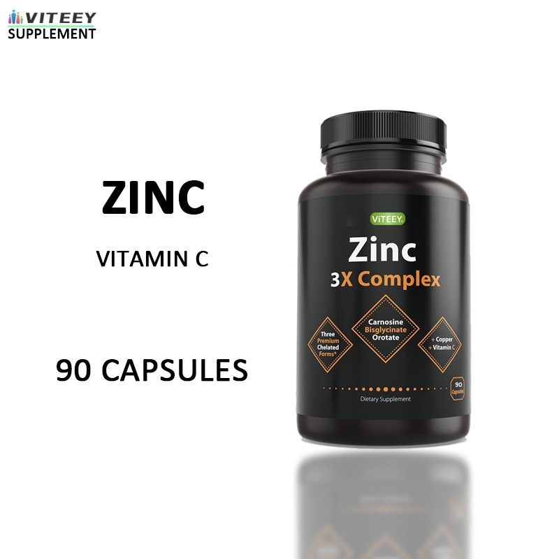 VITEEY Zinc + Vitamin C Capsule ซิงค์ Zinc Premium Amino Acid Chelate ...