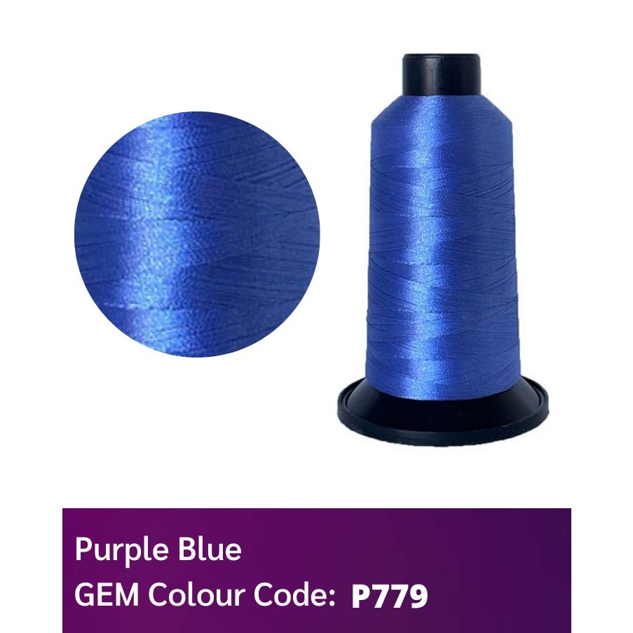 ไหมปัก GEM Embroidery Thread โทนม่วง Purple ซักฟอกสีไม่ตก 3,000 เมตร ...