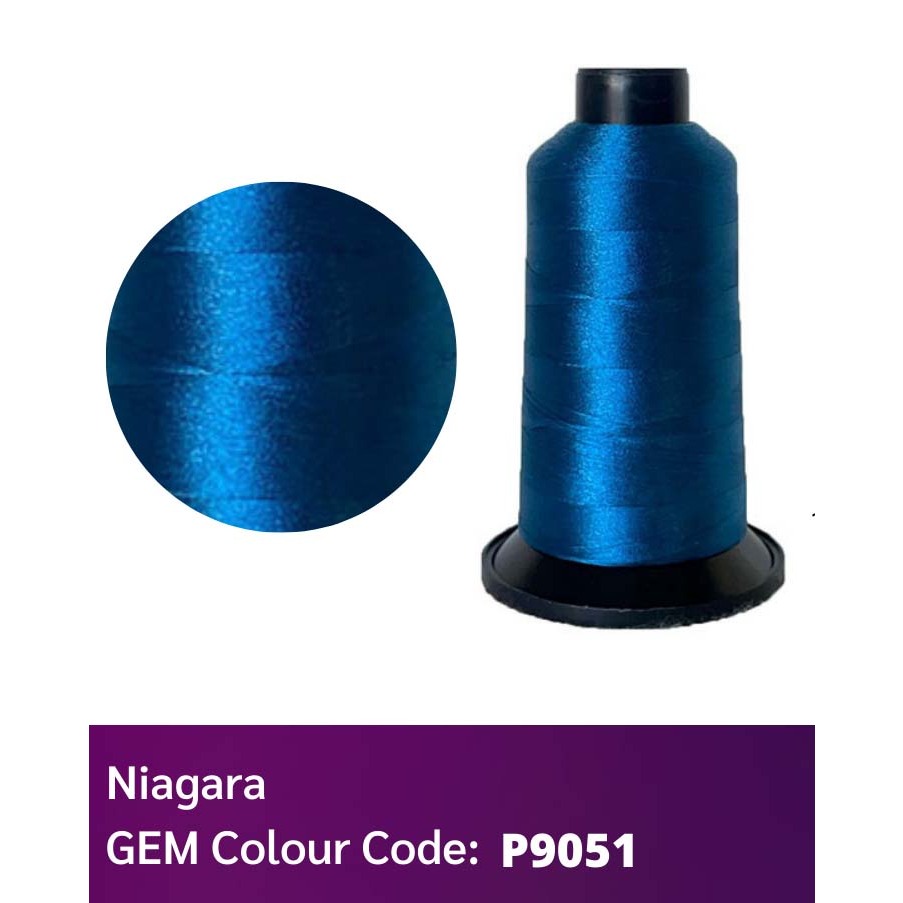 ไหมปัก GEM Embroidery Thread โทนน้ำเงิน Dark Blue ซักฟอกสีไม่ตก 3,000 ...