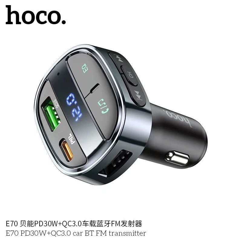 Hoco ของแท้ 100% E70 PD30W+QC3.0 CarBluetooth FM transmitter รุ่นใหม่ ...