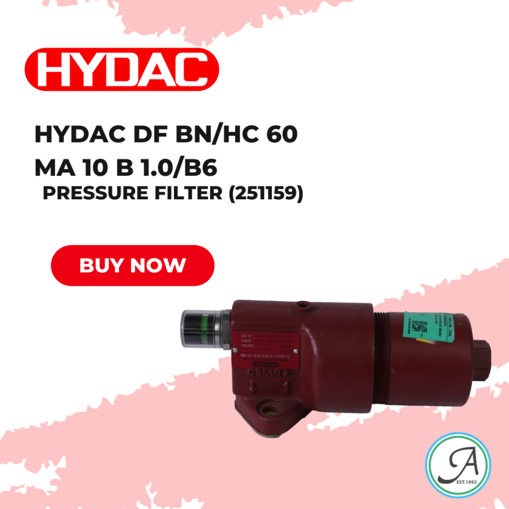 HYDAC DF BN/HC 60 MA 10 B 1.0/B6 PRESSURE FILTER (251159) ไส้กรองน้ำมัน ...