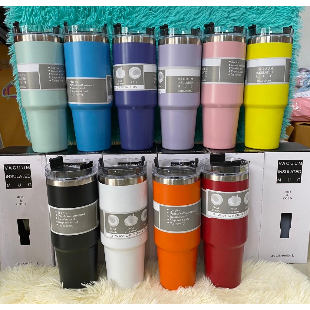 #พร้อมส่ง แก้วสแตนเลส VACUUM MUG SUS 304 เก็บร้อน/เย็นดีมาก 8-12 ...