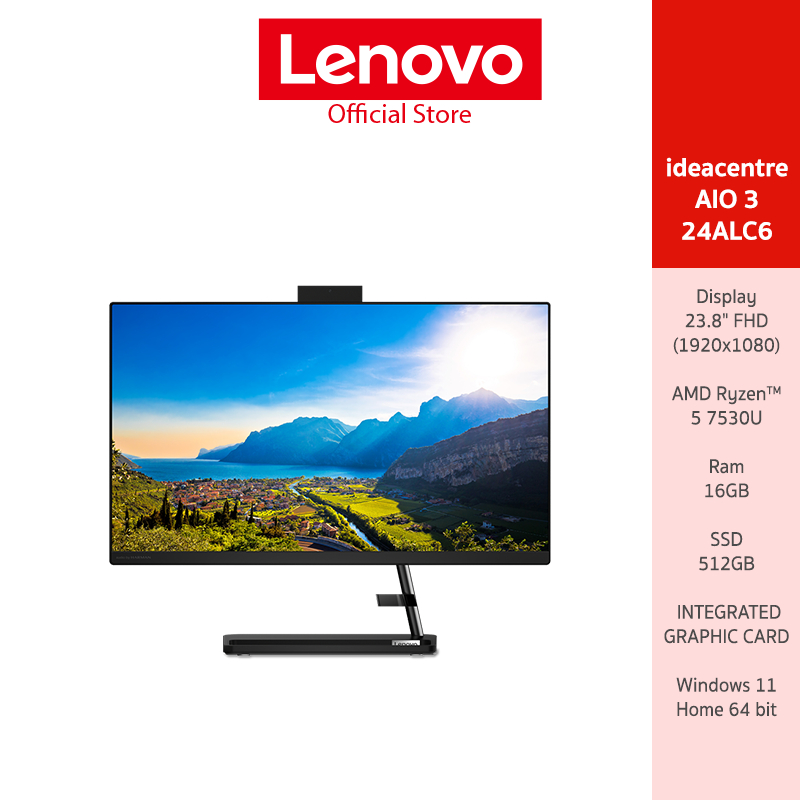 Lenovo ideacentre AIO3-24ALC6 AMD R5 7530U 16G 512G W11 3Y | Shopee Thailand