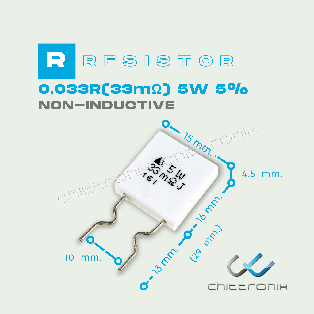 0.033R 5W 5% R Shunt Resistor ตัวต้านทาน Non-Inductive | Shopee Thailand
