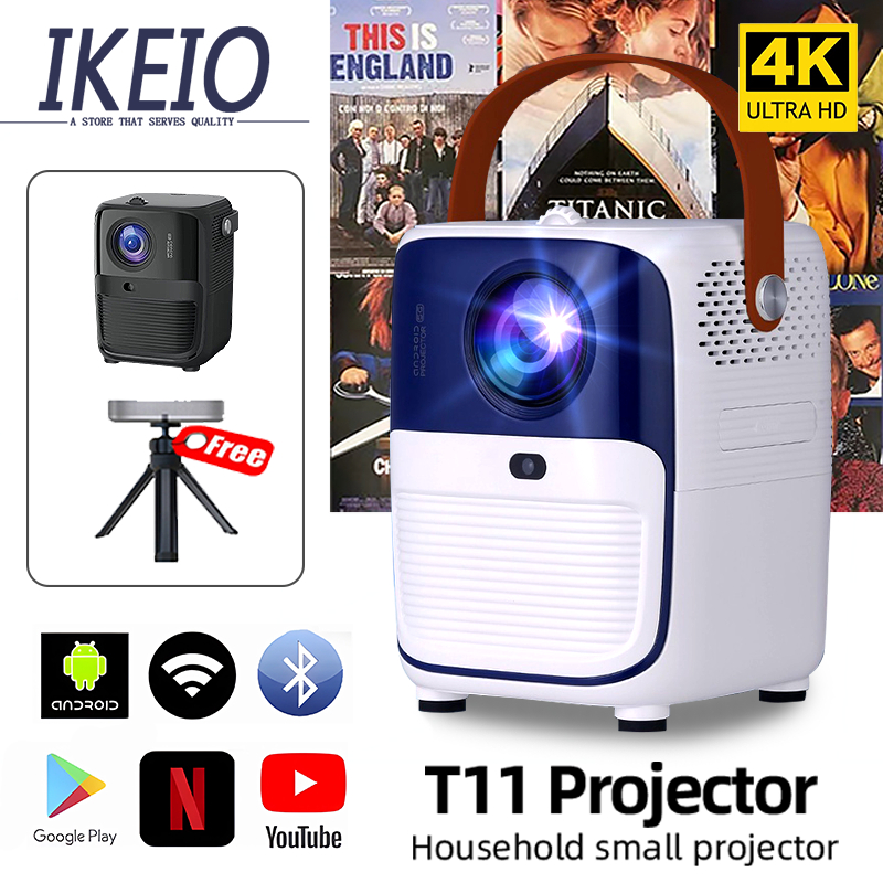 โปรเจคเตอร์ Mini Projector T11 แบบพกพาสมาร์ทมินิ HD 1200lumens ...