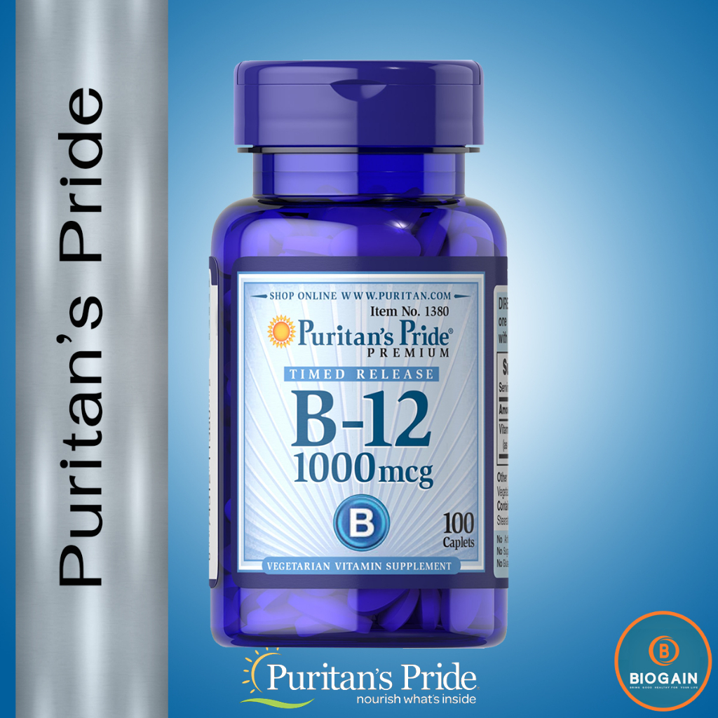 Puritan's Pride Vitamin B-12 1000 mcg Timed Release 1000 mcg / 100 Caplets. | Shopee Thailand