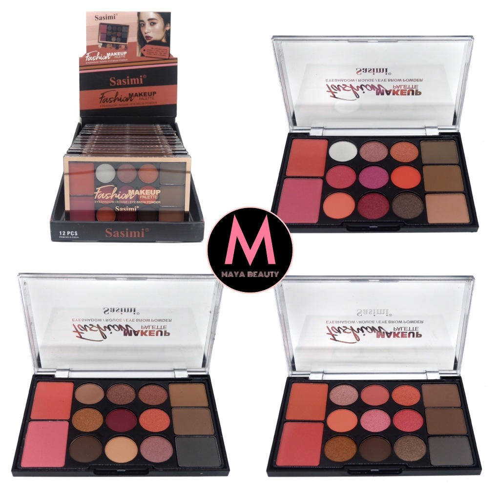 (ยกกล่อง) Sasimi Colors Makeup Palette พาเลทแต่งหน้าแมทต์และชิมเมอร์ ...