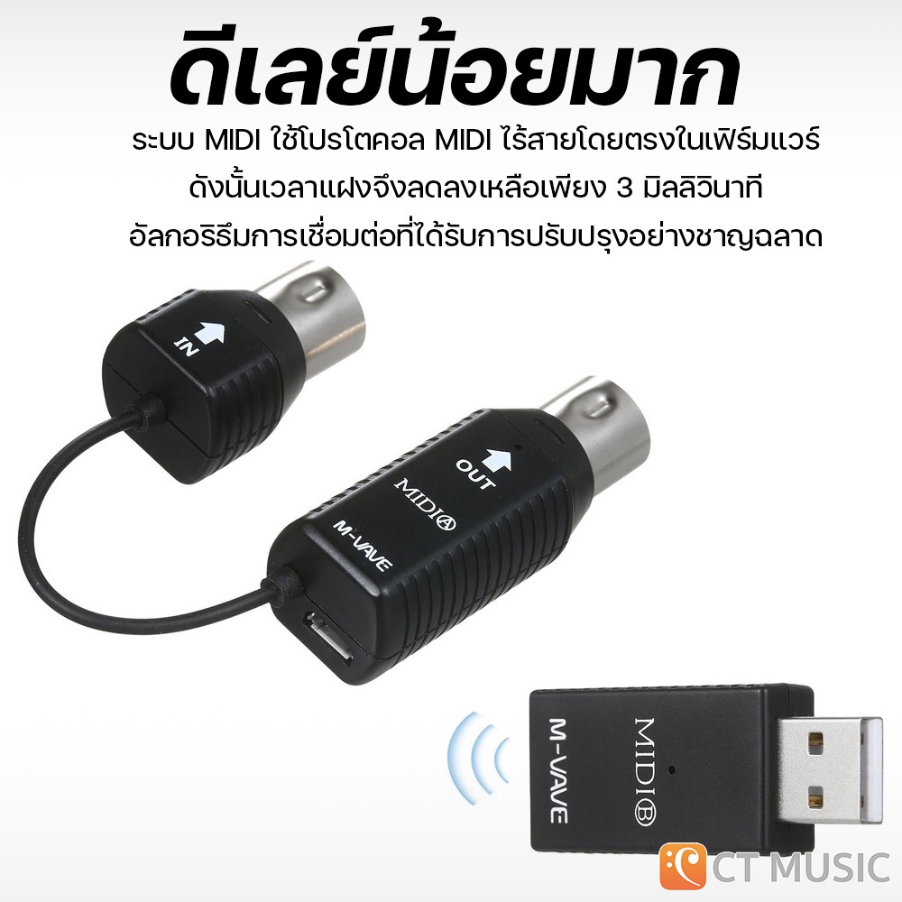 (ประกันศูนย์ไทย ส่งด่วนทันที) M-VAVE MS1 Mini Wireless Midi ไวร์เลส มีดี้ MVAVE MS 1 MS-1 ส่ง ...