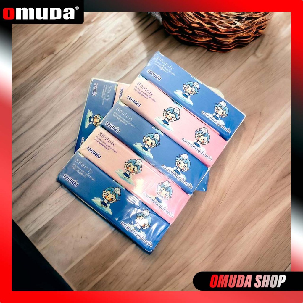 OMUDA_SHOPใหม่ !!!แพ็ค 5ห่อ กระดาษทิชชู่เช็ดหน้าSealoly เหนียวนุ่มไม่เป็นขุยแม้เปียกน้ำ หนา3ชั้น ...