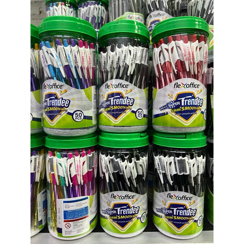ปากกาลูกลื่นหมึกน้ำมัน Flex Office 0.7มม. (50ด้าม) รุ่น Super Trendee ...
