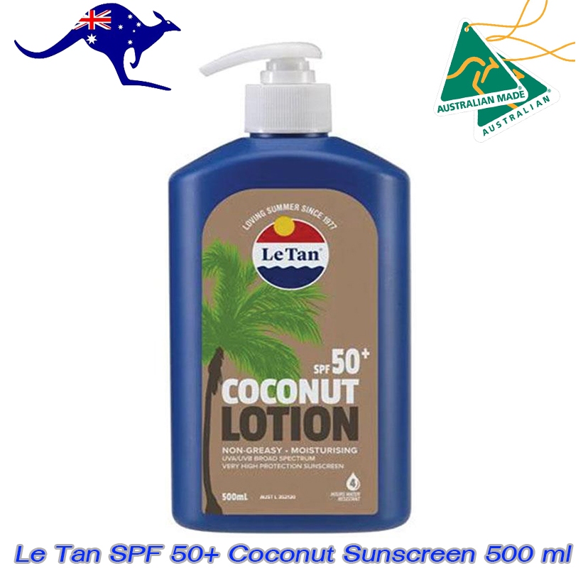 แท้ Le Tan SPF 50+ Coconut Sunscreen Lotion 125/500ml เลอแทน โลชั่นกัน ...