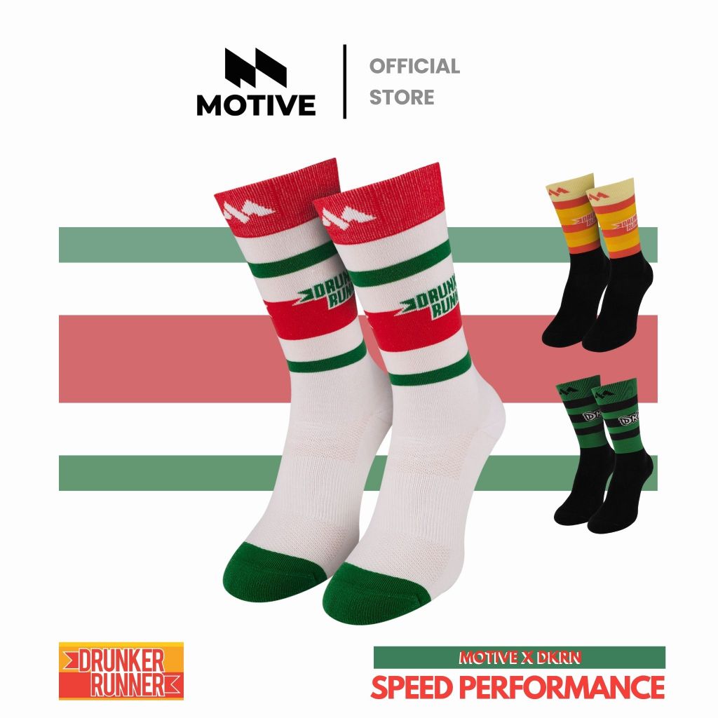 MOTIVE SOCK ถุงเท้าวิ่ง รุ่น DKRN x MOTIVE 🧦1 แพ็ค 3 คู่ Speed ...