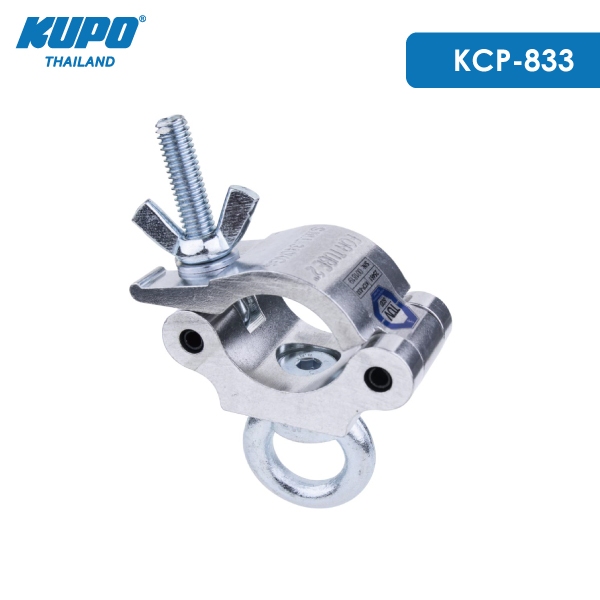 KUPO KCP-833 Half Coupler w/ Eye Ring (Silver) แคลมป์หนีบท่อพร้อมห่วงสำหรับหิ้วสายเซฟตี้ ...
