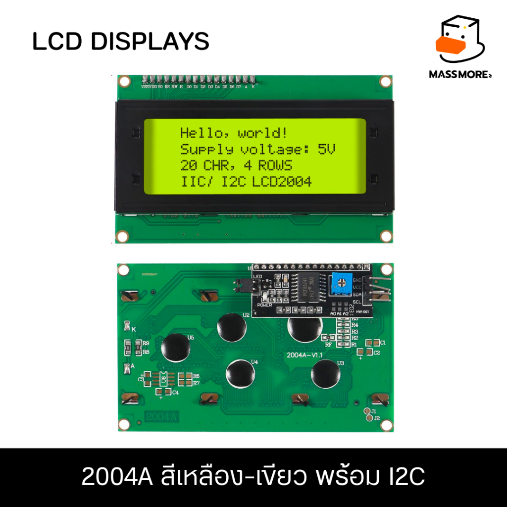 หน้าจอ LCD Display 1602A 20004A IIC,I2c หน้าจอผลึกเหลว ขนาด 16x2 และ ...