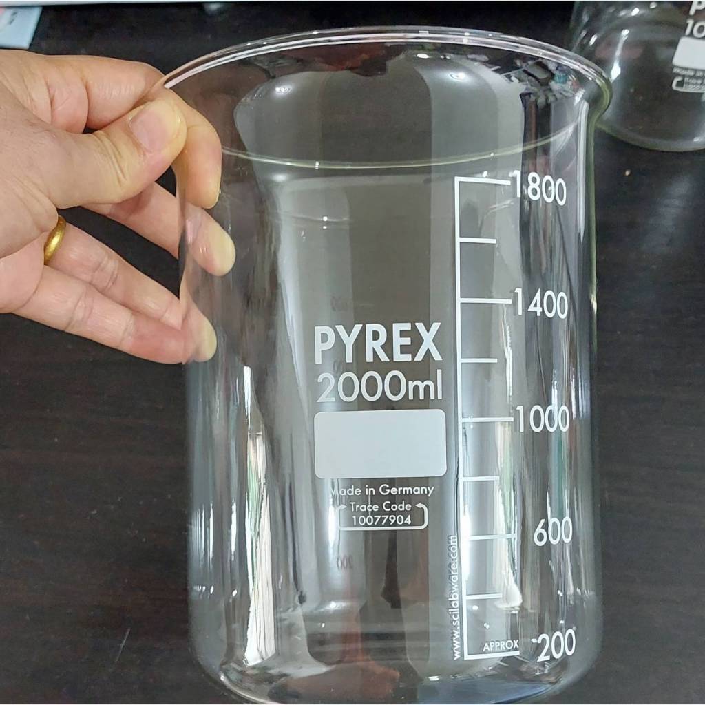 บีกเกอร์แก้ว Pyrex เยอรมัน 250ml, 600ml,1000ml, 2000ml | Shopee Thailand